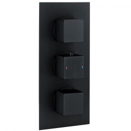 Synergy Triple Concealed Square Black 2 Way Diverter Shower Valve